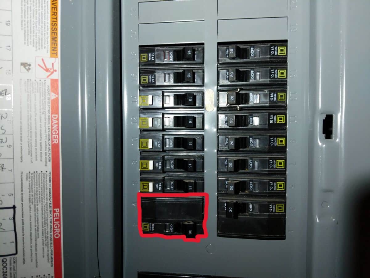 Oversized Circuit Breaker for Air Conditioner - Nonprofit Home Inspections